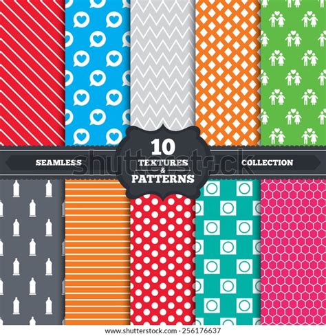 Seamless Patterns Textures Condom Safe Sex Stock Vector Royalty Free 256176637 Shutterstock