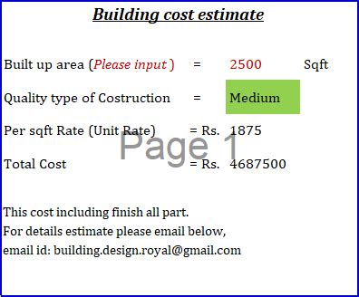 Building Cost Estimate Excel And How To Calculate Cost With Excel