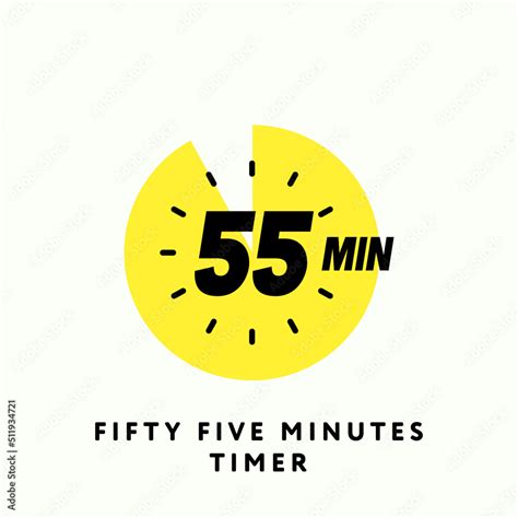55 Minutes Timer Icon Modern Flat Design Clock Stopwatch