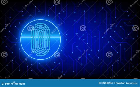 Fingerprint Security Concept Futuristic Connection Network Security
