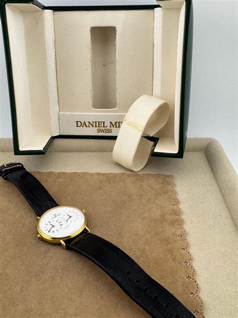 Vintage Daniel Mink Dual Time Watch Swiss Made 18k Gold Plated Etsy
