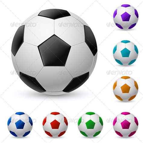 Realistic Soccer Ball In Different Colors Soccer Ball Soccer Ball