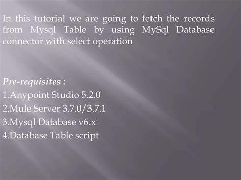 Mule Esb Db Component Ppt