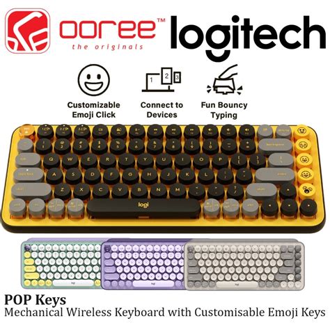 Logitech Pop Keys Mechanical Wireless Keybaord With Customisable Emoji Keys Bluetooth Multi