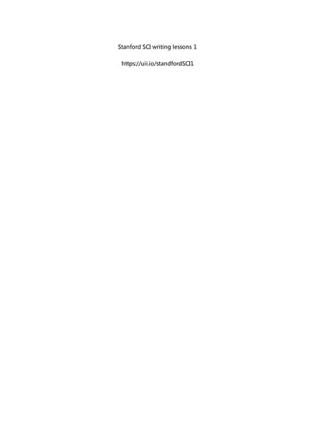 Stanford Sci Writing Lessons 1 Docx