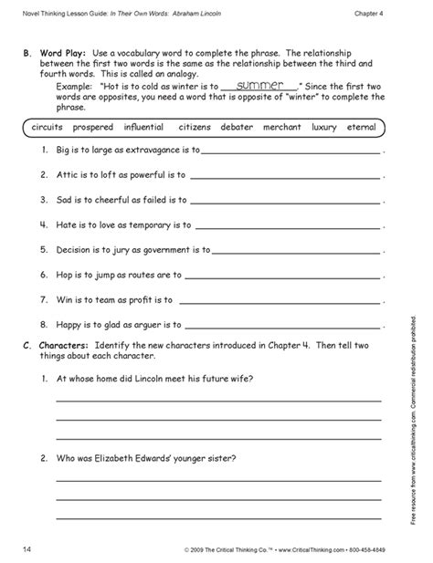 Th Grade English Worksheets