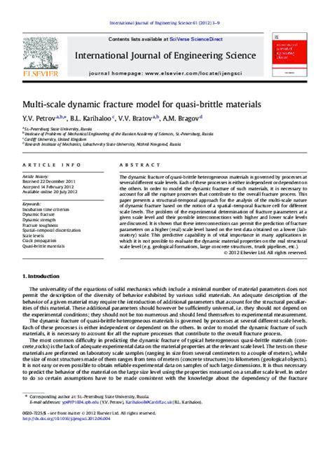 Pdf Multi Scale Dynamic Fracture Model For Quasi Brittle Materials