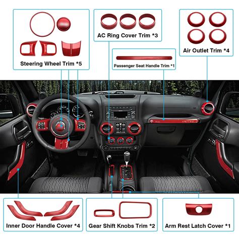 Jeep Wrangler Interior Trim Red Cabinets Matttroy