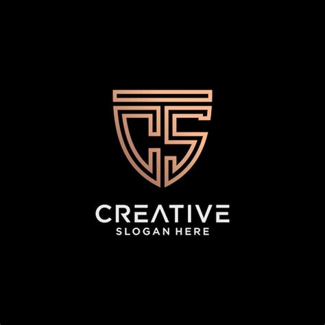 Premium Vector Creative Style Cs Letter Logo Design Template With Shield Shape Icon