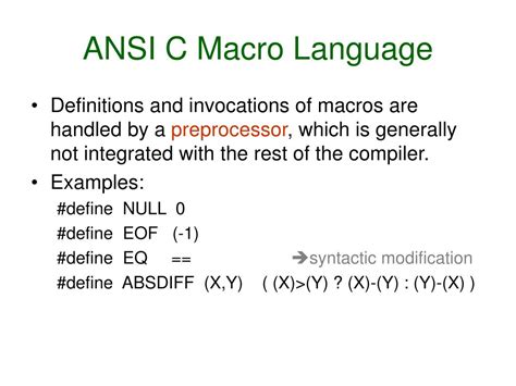 Ppt Ansi C Macro Language Powerpoint Presentation Free Download Id1103381