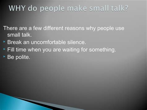 Small Talk Ppt Ppt