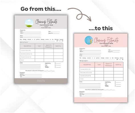Cleaning Estimate Canva Template Cleaning Service Proposal Form Cleaning Quote Editable