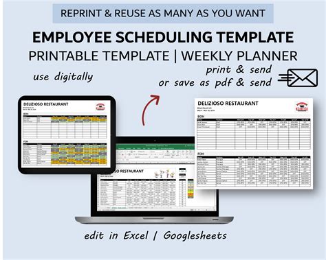Employee Scheduling Template For Excel And Google Sheets Multi Roles Location Shift Period