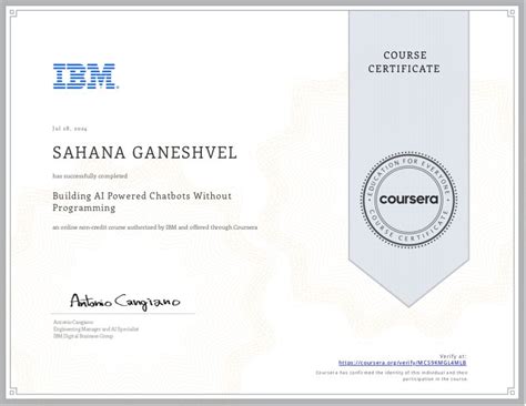 Sahana Ganeshvel On Linkedin Ai Ibm Coursera