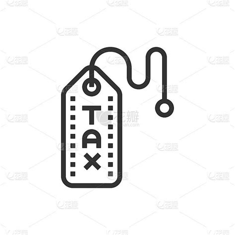 标签图标线矢量插图