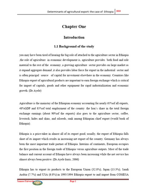 Fitsum Senior Esay Pdf Agriculture Exports