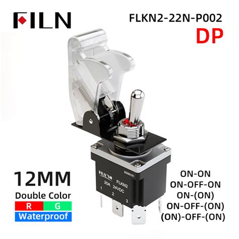Filn 12mm Dpdt Toggle Switch Durable Waterproof And Customizable