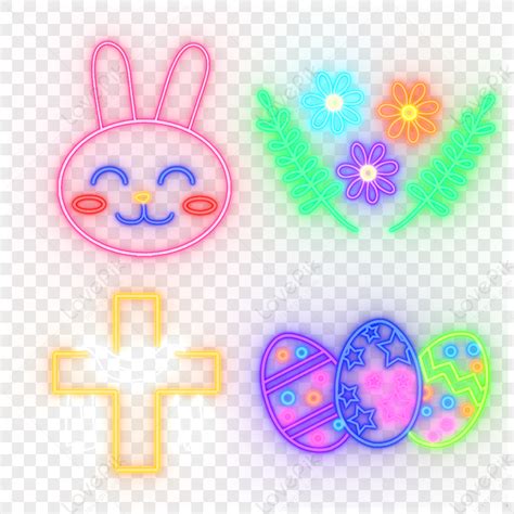 네온 다채로운 계란 빛 일러스트 효과 부활절라이트가벼운 Png 일러스트 무료 다운로드 Lovepik