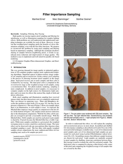 Filter Importance Sampling Pdf Rendering Computer Graphics