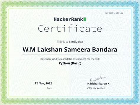 Lakshan Sameera On Linkedin Hackerrank Python