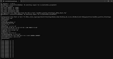 IWR AOP 运行vital signs demo的GUI程序显示以下错误怎么样改GUI的源代码我尝试了用串口发送和接受用串口有数据输出 传感器论坛 传感器