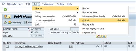 Edi Print Output Set For Billing Document Sapcodes