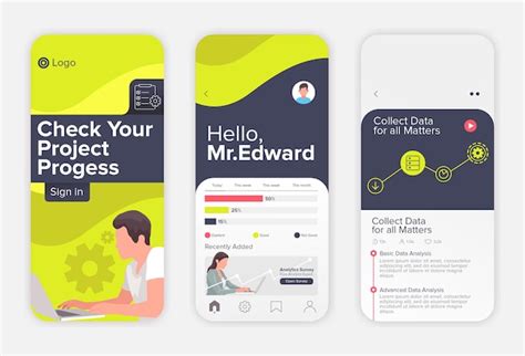 비즈니스 사람들이 비즈니스를 모니터링하기 위한 애플리케이션 디자인 프리미엄 벡터