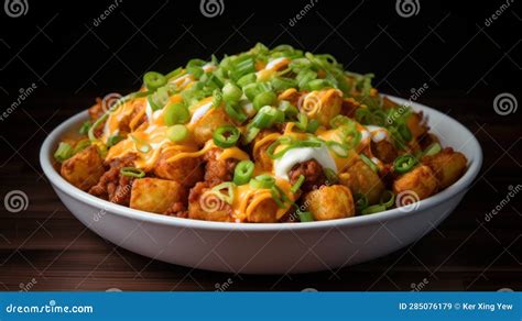 Irresistible And Greasy Loaded Chili Cheese Tots Stock Illustration