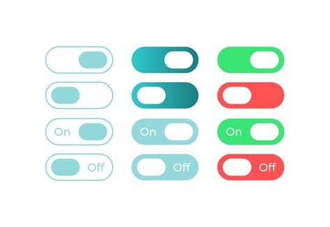 Colourful Switches UI Elements Kit 1434194 Vector Art At Vecteezy