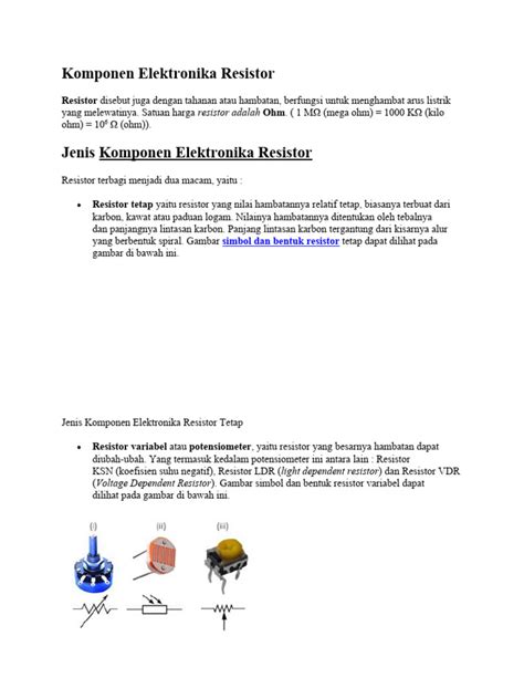 Komponen Elektronika Resistor Pdf