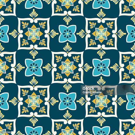 녹색 파란색 세라믹 꽃 모티브로 매끄러운 스페인어 타일 패턴 벡터 포르투갈 어줄레호스 멕시코 탈라베라 이탈리아 마졸리카 0명에