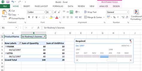 Excel 2013 Use Timelines With Pivottable Data Ms Excel Training