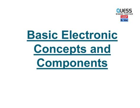 Introduction To Basic Electronics Pptx