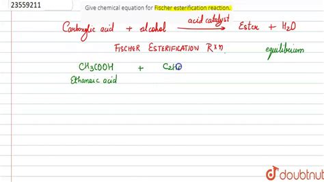 Esterification Reaction