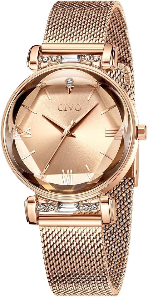 Civo Watches For Women Rose Gold Ladies Waterproof Analog Quartz