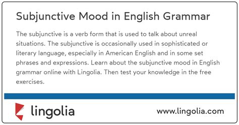 Subjunctive Mood In English Grammar