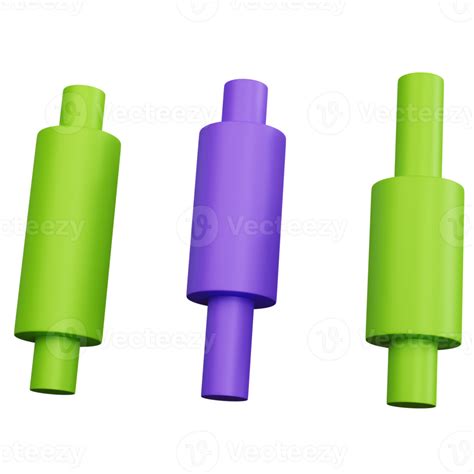 3d Rendering Three Candlestick Isolated 9843992 Png