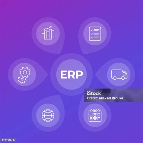 Ikon Garis Perangkat Lunak Erp Infografis Vektor Ilustrasi Stok Unduh Gambar Sekarang