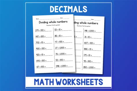 Dividing Whole Numbers Worksheets Graphic By Atlasart Creative Fabrica