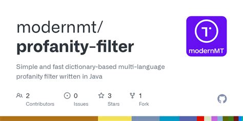 Github Modernmt Profanity Filter Simple And Fast Dictionary Based Multi Language Profanity