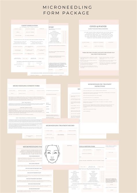 Micro Needling Value Form Package Download And Print Client Etsy