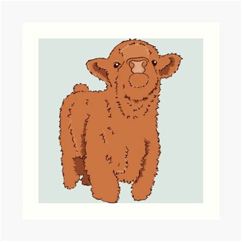 Brown Fluffy Cow Art Print For Sale By Darbsly Redbubble