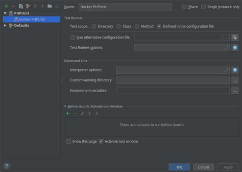Phpunit How To Set Up Test Configuration In PhpStorm To Use Different