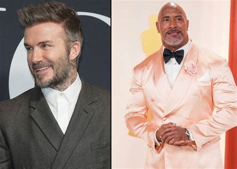 دواین جانسن با تِم هالووین دیوید بکام عکس طرفداری