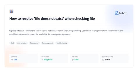How To Resolve File Does Not Exist When Checking File Labex