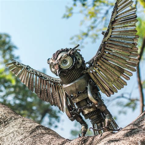 Owl Steel Sculpture Metal Artwork