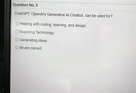Question No 5 ChatGPT OpenAls Generative AI StudyX