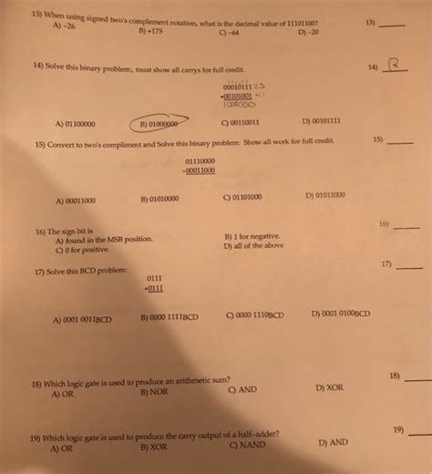 solved 13 when using signed a 26 two s complement