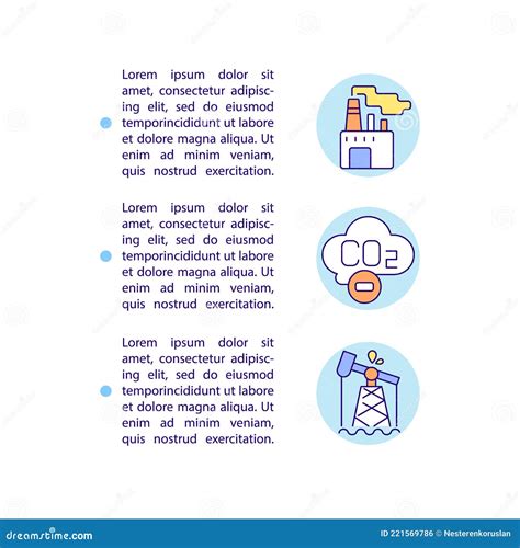 Industry Decarbonization Concept Line Icons With Text Stock Vector Illustration Of Element