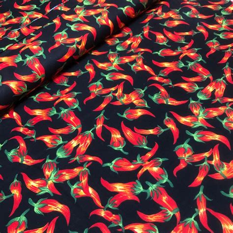 Chili Pepper Fabric Etsy